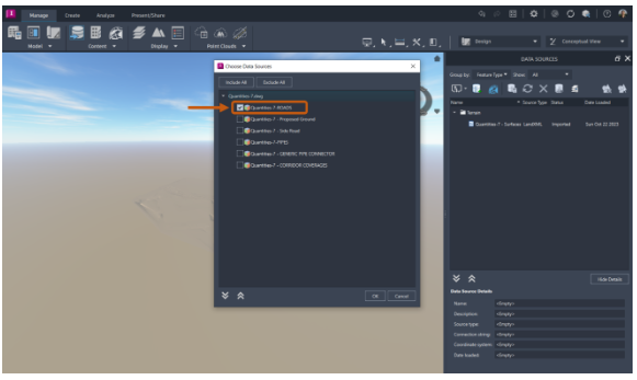 ייצוא מודל כביש ל-Infraworks - TeamCAD