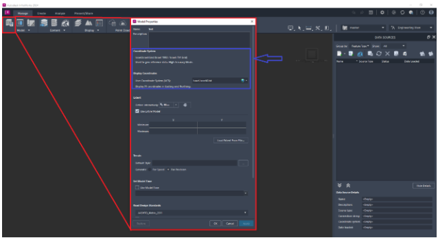קואורדינטות בפרויקטי תשתית - TeamCAD
