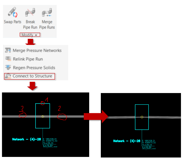 הוספת שוחה לצינורות לחץ - TeamCAD
