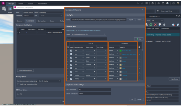 ייצוא מודל כביש ל-Infraworks - TeamCAD