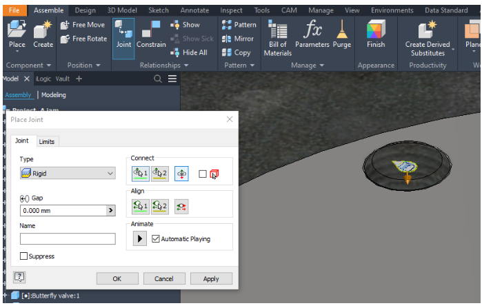 אילוץ Insert - TeamCAD