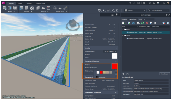 ייצוא מודל כביש ל-Infraworks - TeamCAD